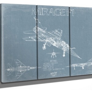 Dassault Mirage F1 Aircraft Blueprint Wall Art Original - Etsy
