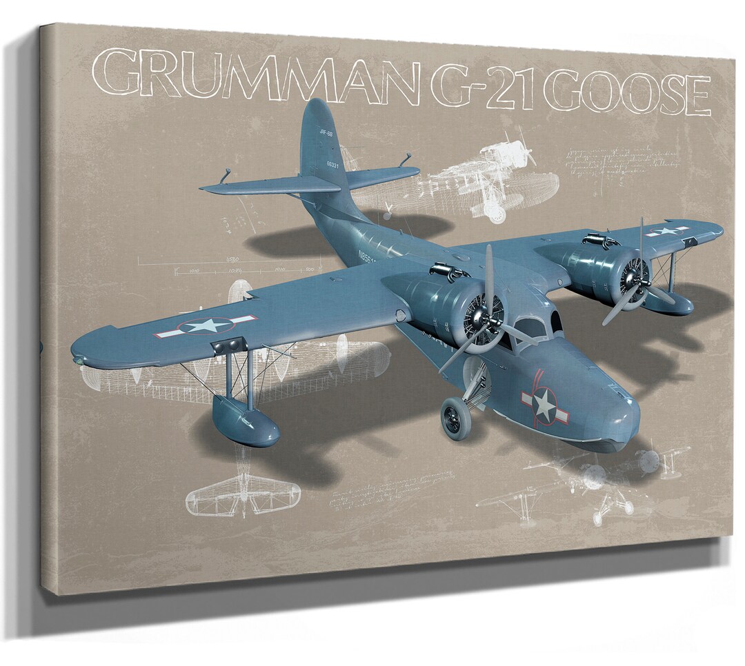 Grumman G-21 Goose Blueprint Wall Art Original Airplane - Etsy