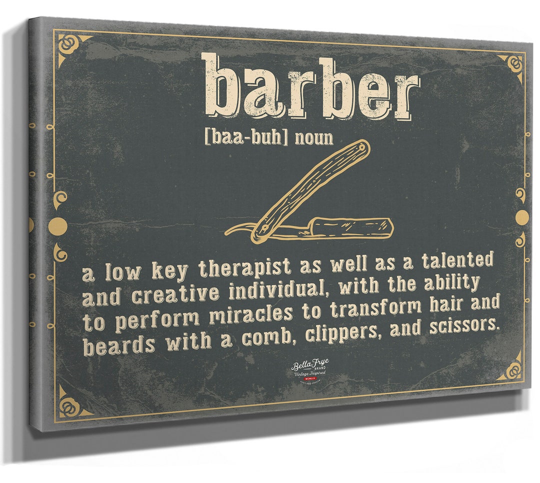 Barber Word Definition Wall Art - Gift for Barber Dictionary Artwork - Etsy