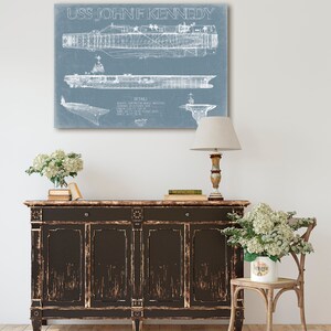 USS John F. Kennedy (CVN-79) Blueprint Wall Art - Original Carrier ...