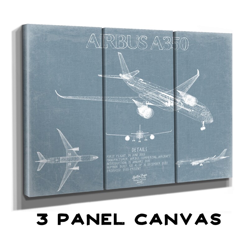 Airbus A350 Aircraft Blueprint Wall Art Original Aviation - Etsy
