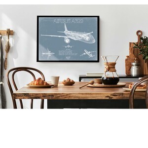Airbus A320 Aircraft Blueprint Wall Art - Original Aviation Plane Print ...