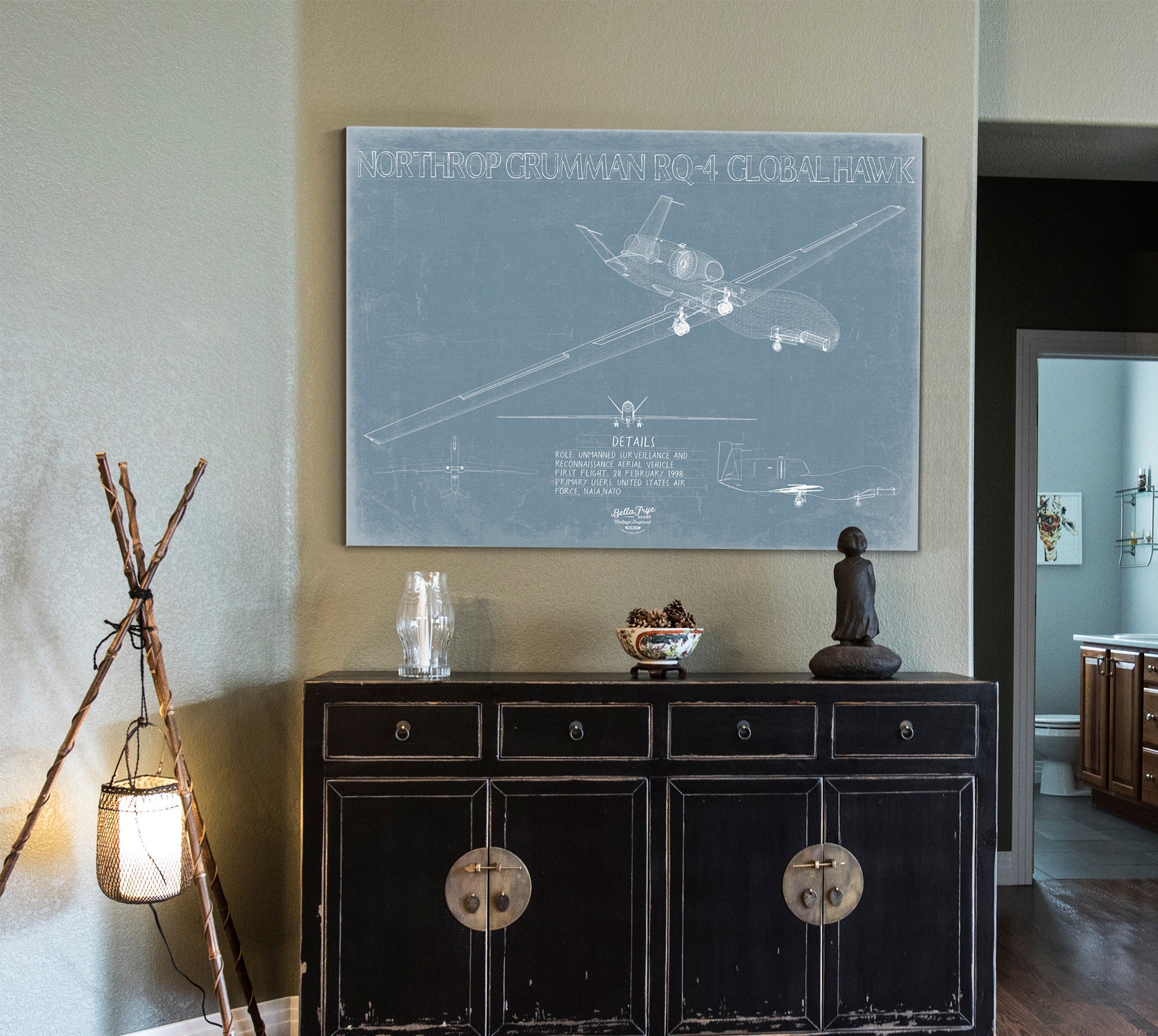 RQ-4 Global Hawk Blueprint Wall Art Original Airplane Print - Etsy