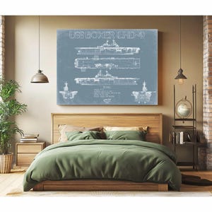 USS Boxer (LHD-4) Blueprint Wall Art - Original Amphibious Assault Ship ...