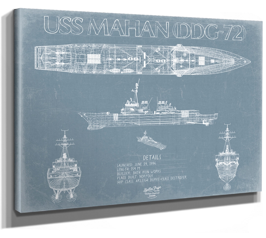 USS Mahan (DDG-72) Blueprint Wall Art - Original Destroyer Print - Etsy