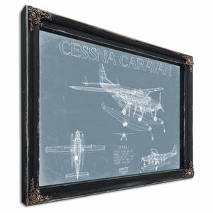 Cessna Caravan Aircraft Blueprint Wall Art - Original Airplane Print - Etsy