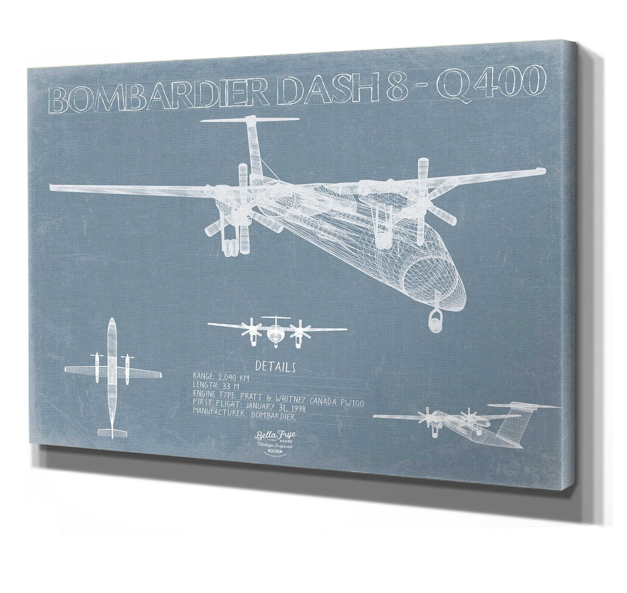 Bombardier Dash 8 Q400 Aircraft Blueprint Wall Art Original - Etsy Canada