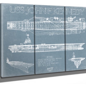 USS John F. Kennedy (CVN-79) Blueprint Wall Art - Original Carrier ...