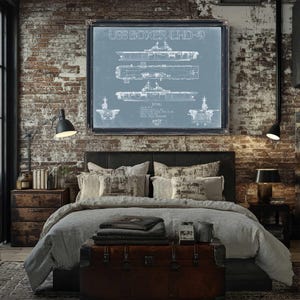 USS Boxer (LHD-4) Blueprint Wall Art - Original Amphibious Assault Ship ...