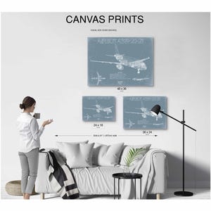 Airbus A319-20-21 Aircraft Blueprint Wall Art - Original Aviation Plane ...