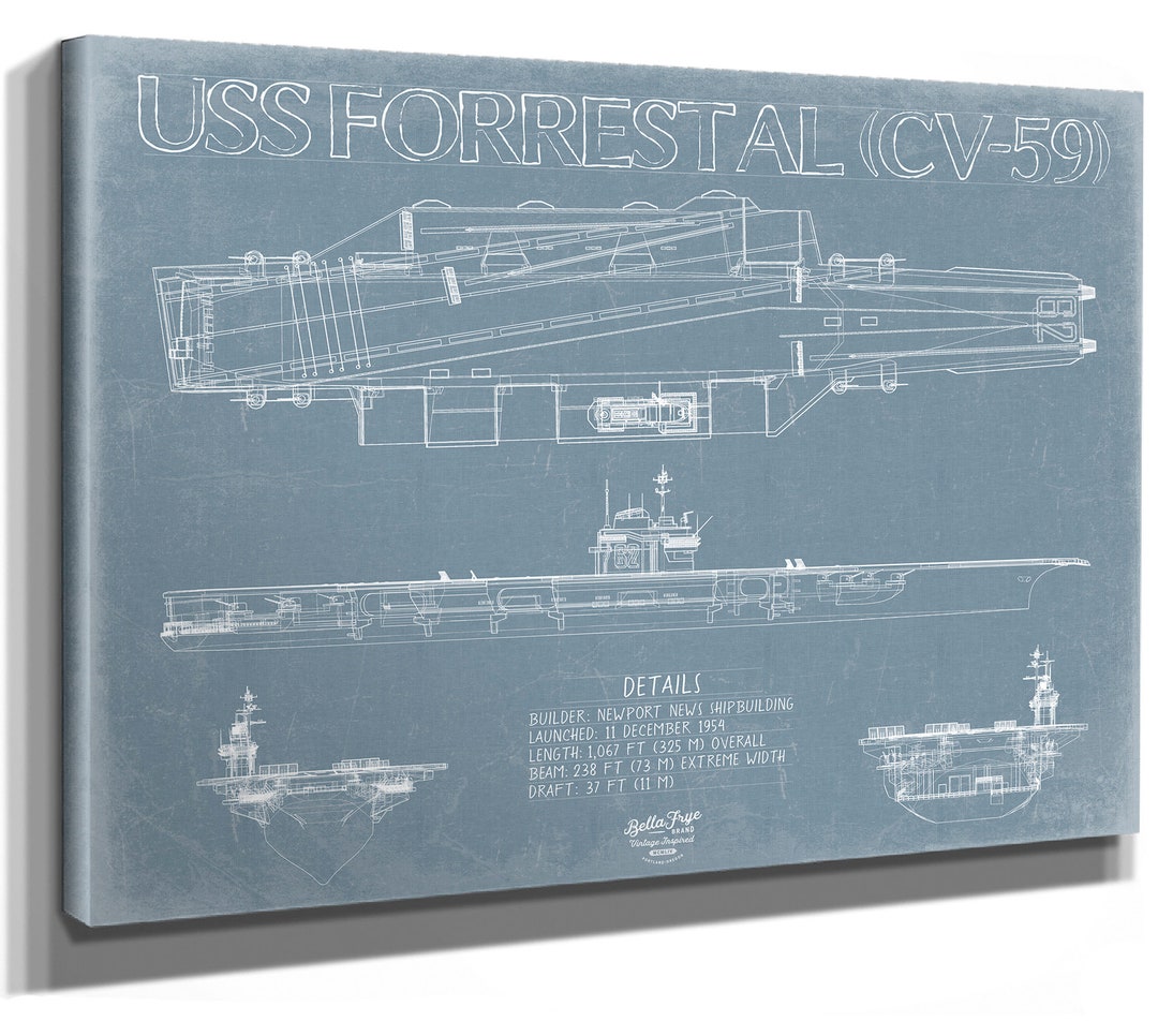 USS Forrestal CV-59 Blueprint Wall Art Original Carrier Print - Etsy