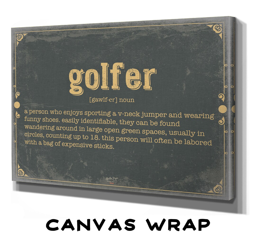 Golfer Word Definition Wall Art - Gift for Golfer Dictionary Artwork - Etsy