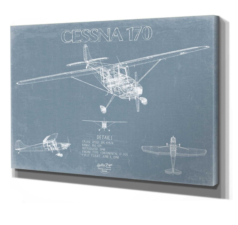 Cessna 170 Aircraft Blueprint Wall Art Original Airplane - Etsy
