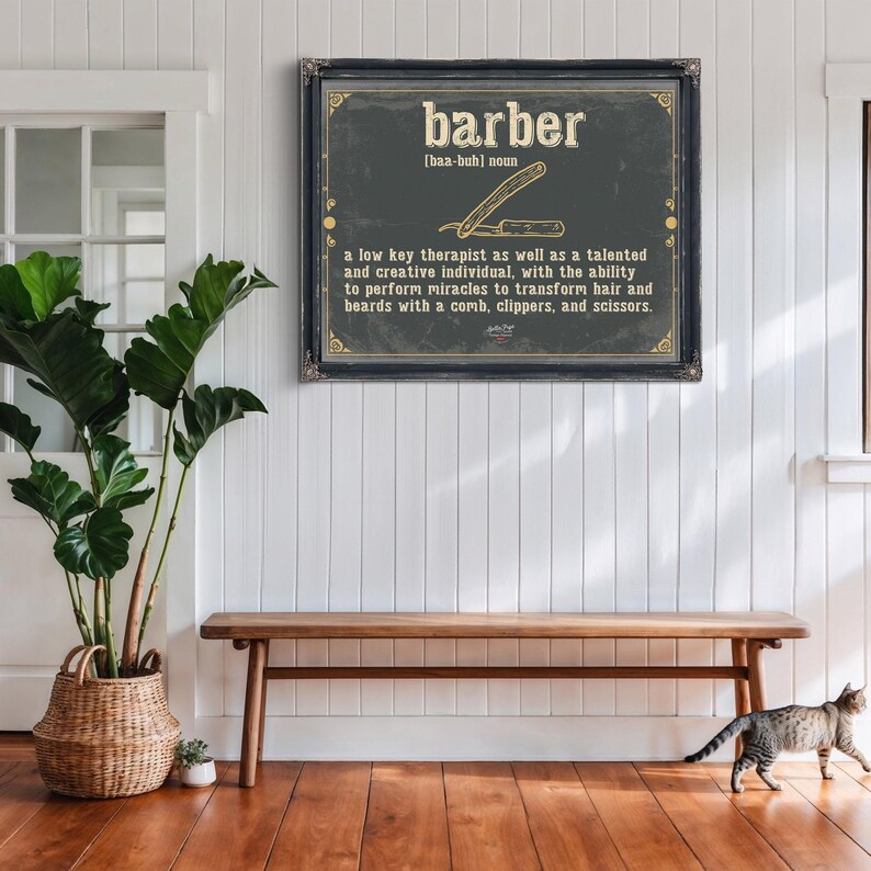 Barber Word Definition Wall Art - Gift for Barber Dictionary Artwork - Etsy