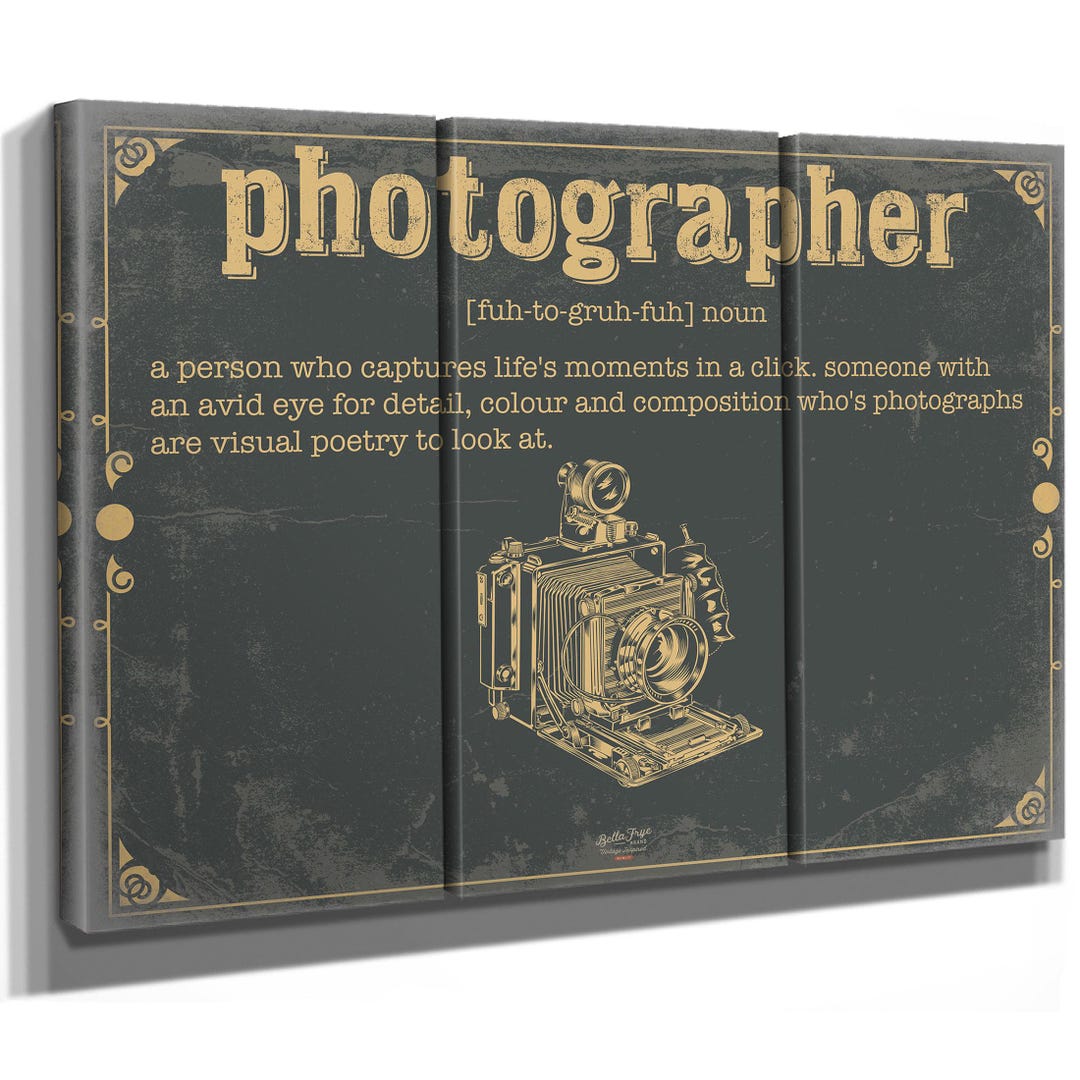 Photographer Word Definition Wall Art - Gift for Photographer Artwork ...