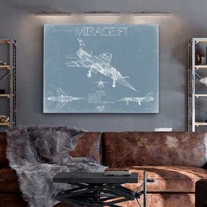 Dassault Mirage F1 Aircraft Blueprint Wall Art Original - Etsy