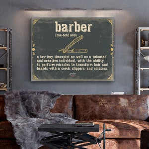 Barber Word Definition Wall Art - Gift for Barber Dictionary Artwork - Etsy