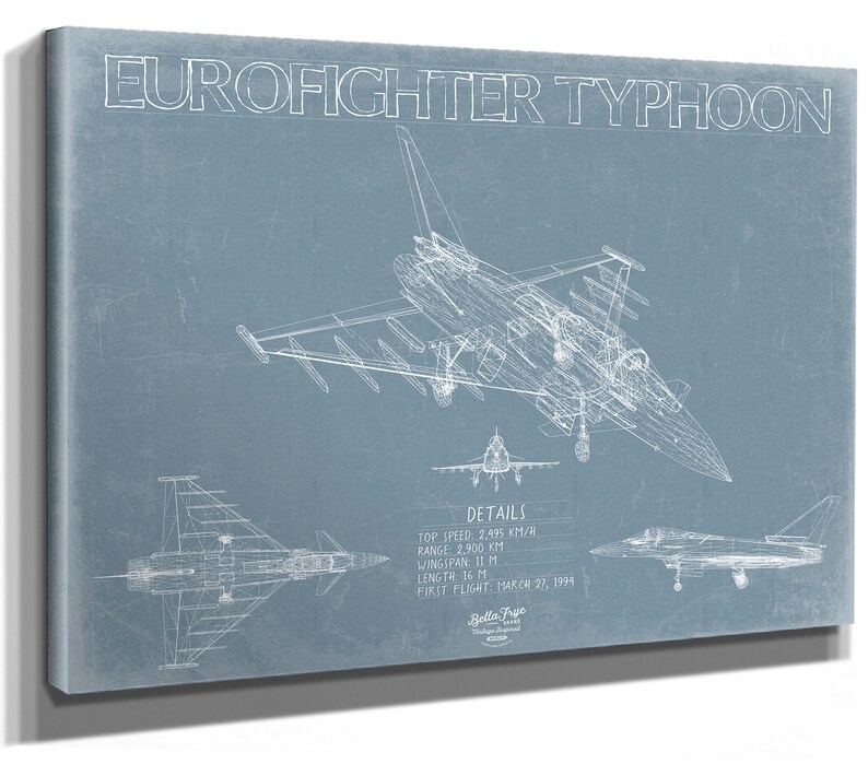 Eurofighter Typhoon Aircraft Blueprint Wall Art Original - Etsy
