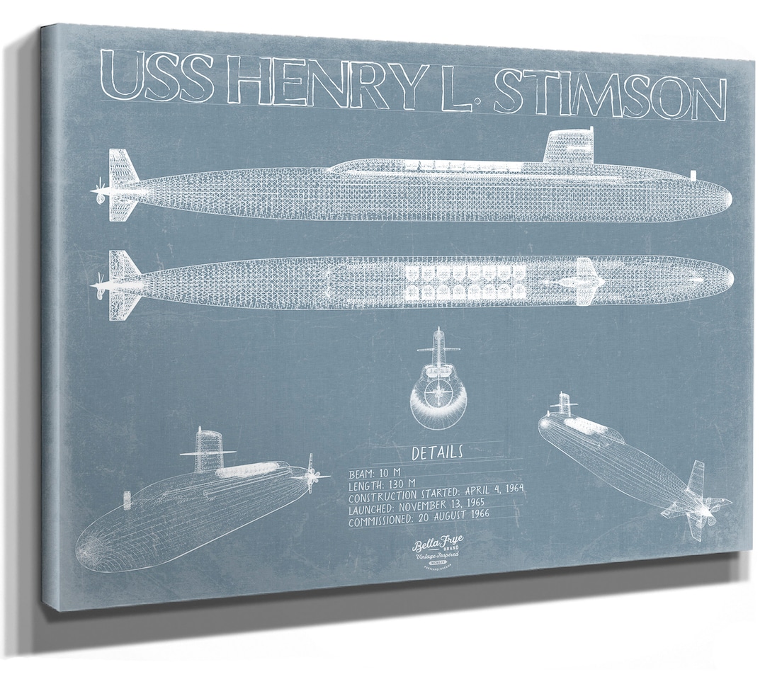 USS Henry L. Stimson SSBN-655 Blueprint Wall Art Original - Etsy