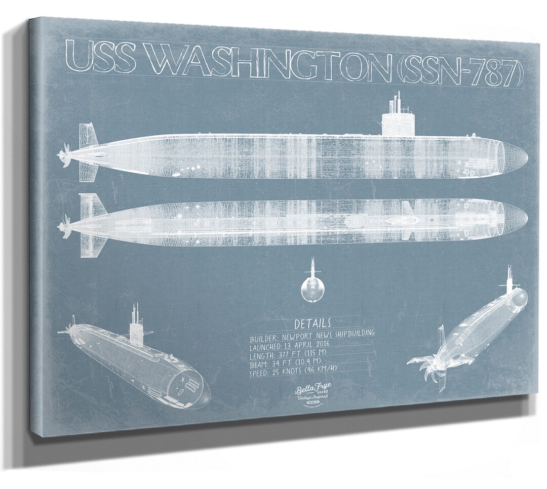 USS Washington SSN-787 Blueprint Wall Art Original - Etsy