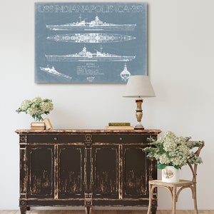 USS Indianapolis (CA-35) Blueprint Wall Art - Original Cruiser Print - Etsy