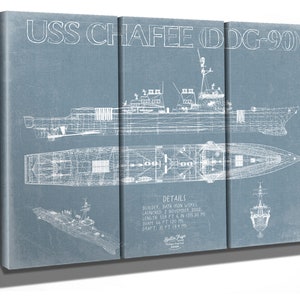 USS Chafee (DDG-90) Blueprint Wall Art - Original Guided-missile ...