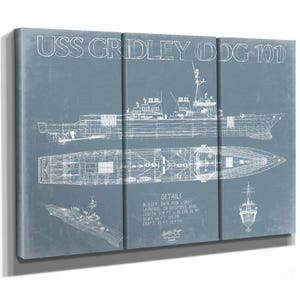 USS Gridley (DDG-101) Blueprint Wall Art - Original Guided-missile ...
