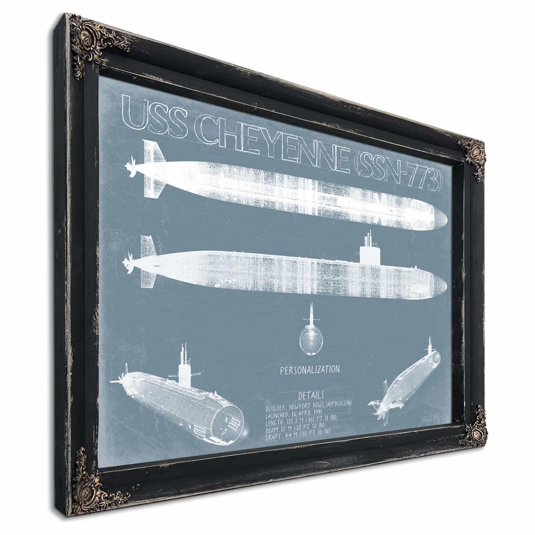 USS Cheyenne (SSN-773) Blueprint Wall Art - Original Submarine Print - Etsy