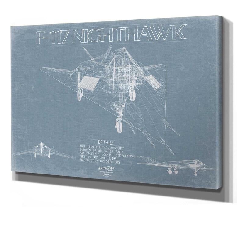 F-117 Nighthawk Aircraft Blueprint Wall Art Original Fighter - Etsy