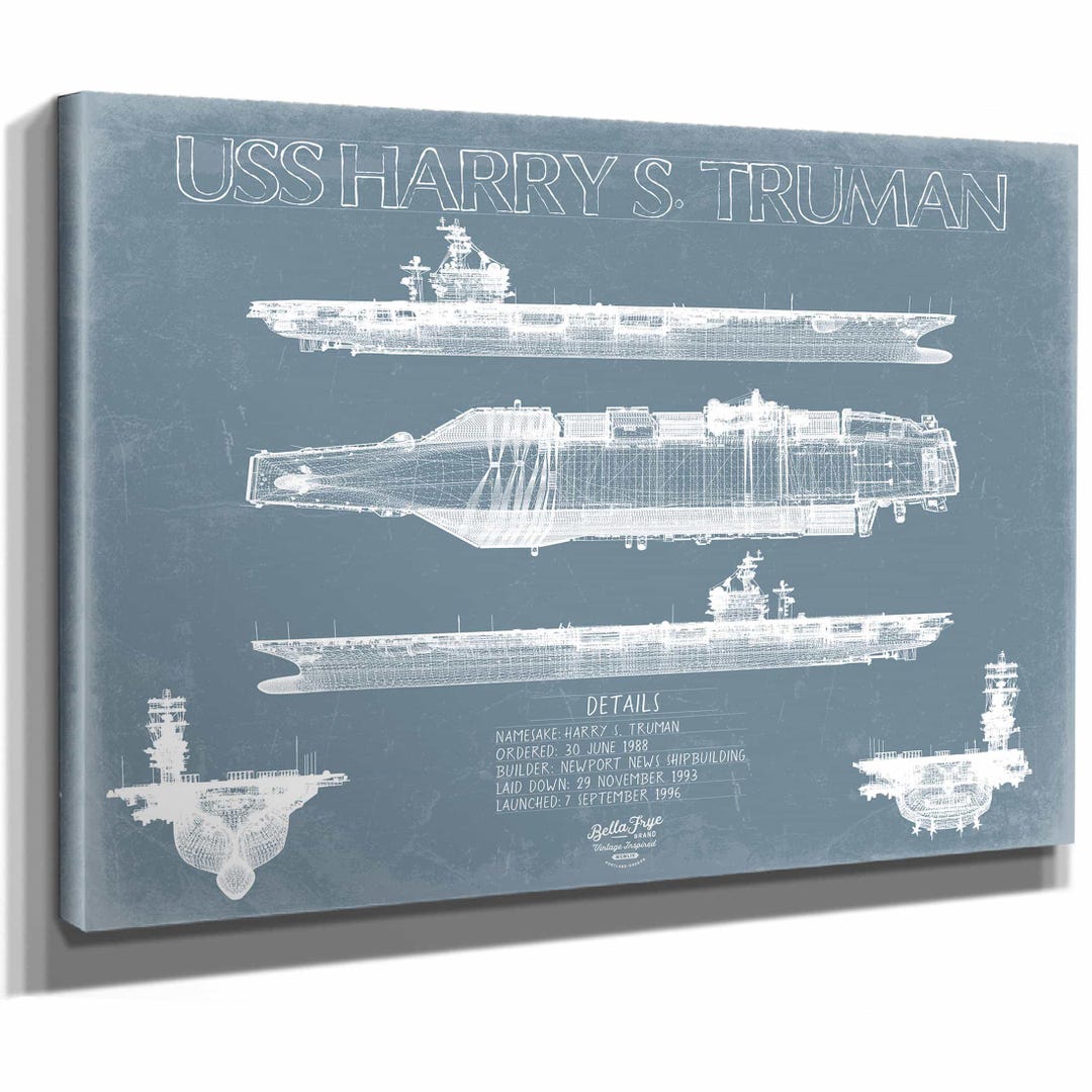USS Harry S. Truman (CVN-75) Blueprint Wall Art - Original Carrier ...