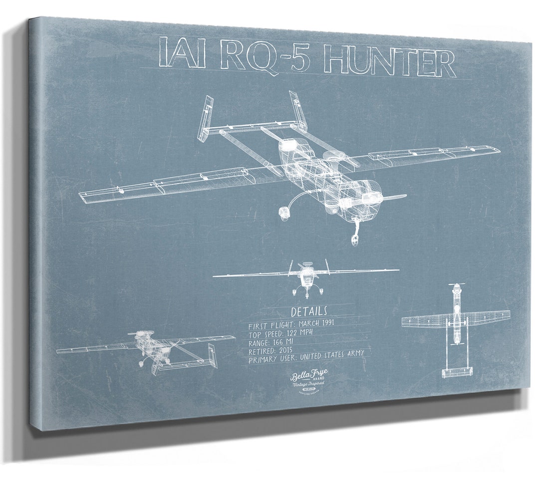 IAI RQ-5 Hunter Aircraft Blueprint Wall Art - Original UAV Print - Etsy