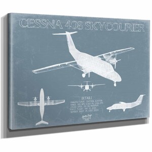 Cessna 408 Skycourier Aircraft Blueprint Wall Art - Original Airplane ...