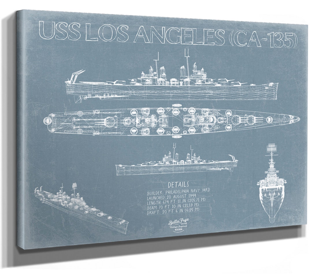 USS Los Angeles (CA-135) Blueprint Wall Art - Original Cruiser Print - Etsy