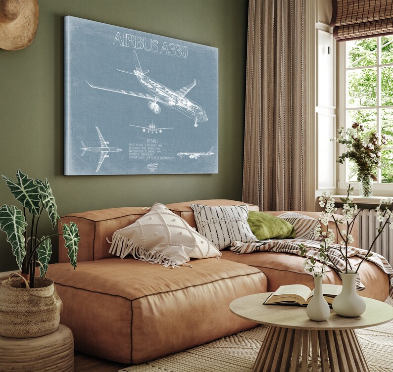 Airbus A330 Aircraft Blueprint Wall Art Original Aviation - Etsy