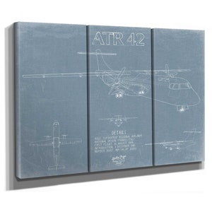 ATR-42 Aircraft Blueprint Wall Art Original Aviation Plane Print - Etsy