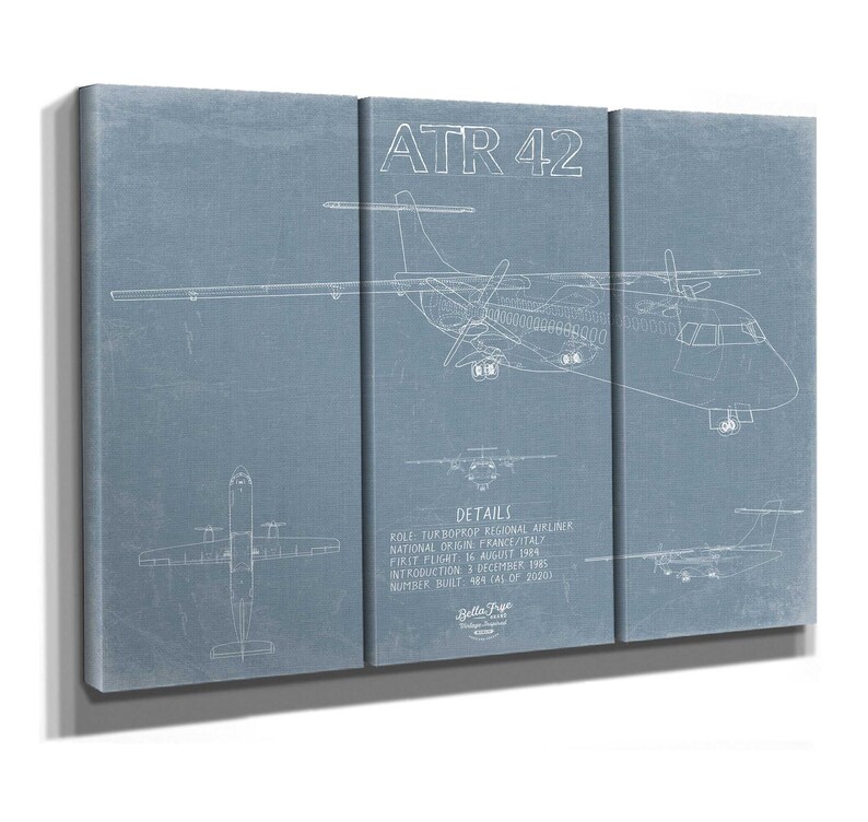 ATR-42 Aircraft Blueprint Wall Art Original Aviation Plane - Etsy