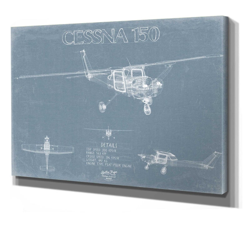 Cessna 150 Aircraft Blueprint Wall Art Original Airplane - Etsy