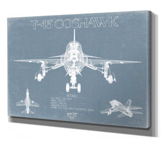 Mcdonnell Douglas T-45 Goshawk Aircraft Blueprint Wall Art - Etsy
