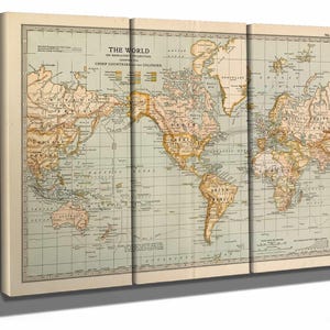 Framed World Vintage Map - Ornate Embellishment Frame With Print - Etsy