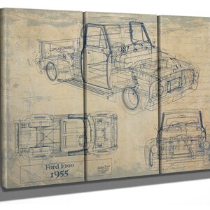 1955 Ford F100 Truck Model, Original Mancave Blueprint Art - Etsy