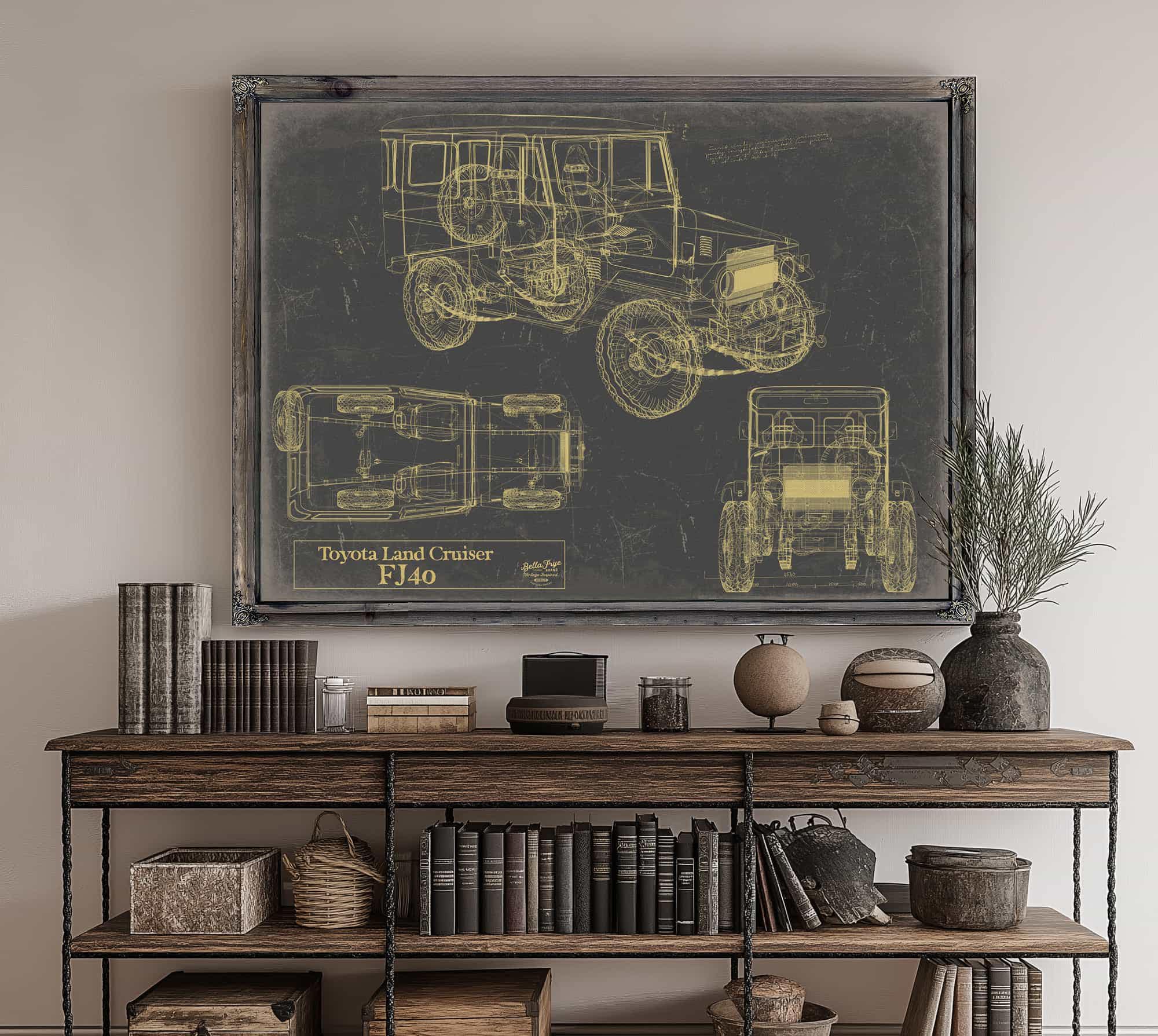 1970 Land Cruiser FJ40 Model Print, Original Blueprint Canvas - Etsy