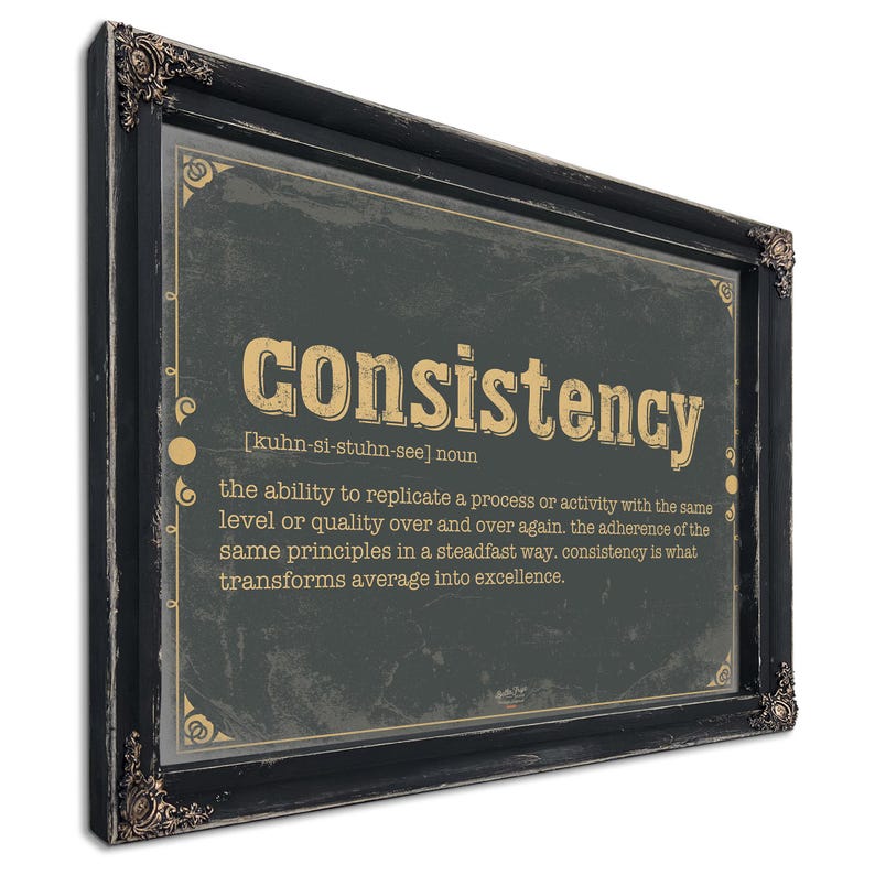Consistency Word Definition Wall Art - Gift for Consistency Dictionary ...