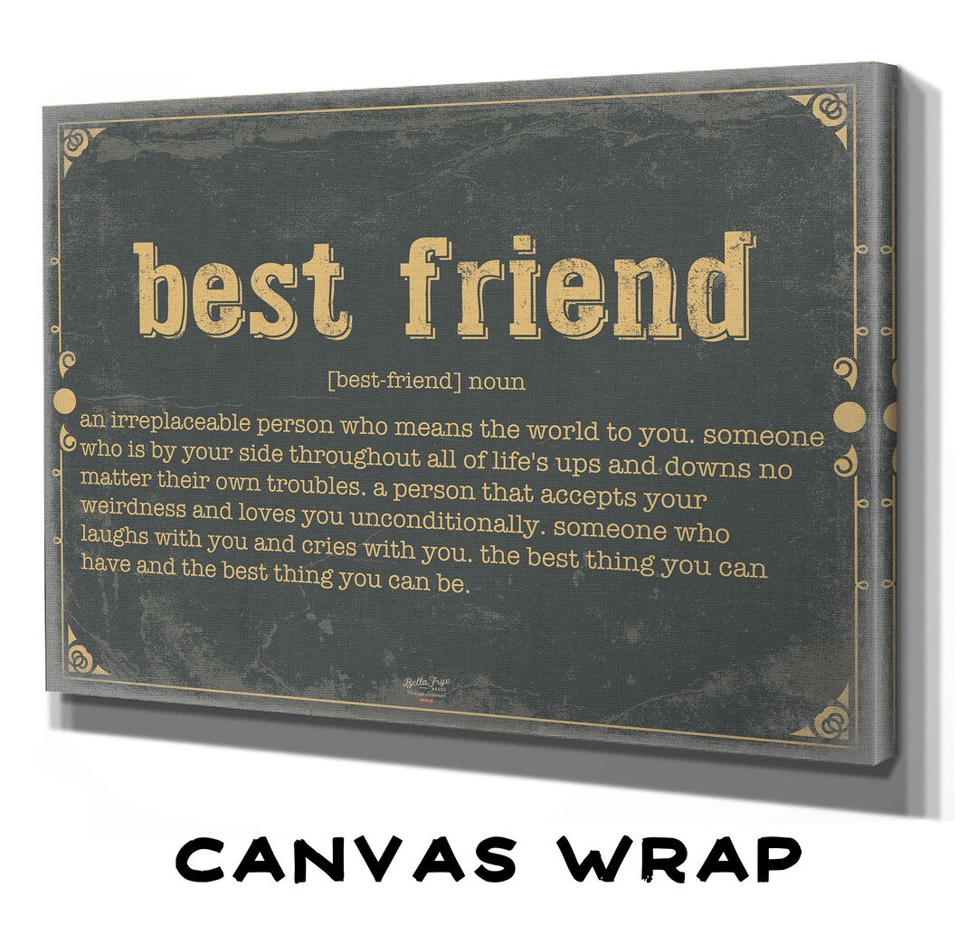 Best Friend Word Definition Wall Art - Gift for Best Friend Dictionary ...