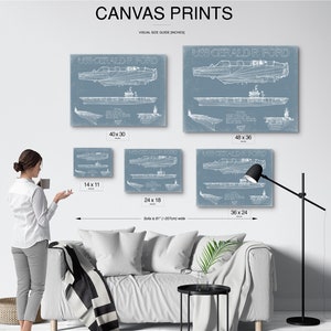 USS Gerald R. Ford Blueprint Wall Art - Original Carrier Print - Etsy