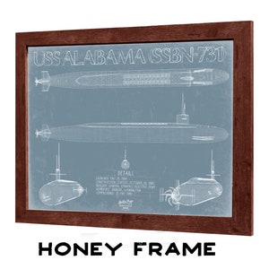 USS Alabama (SSBN-731) Blueprint Wall Art - Original Submarine Print - Etsy