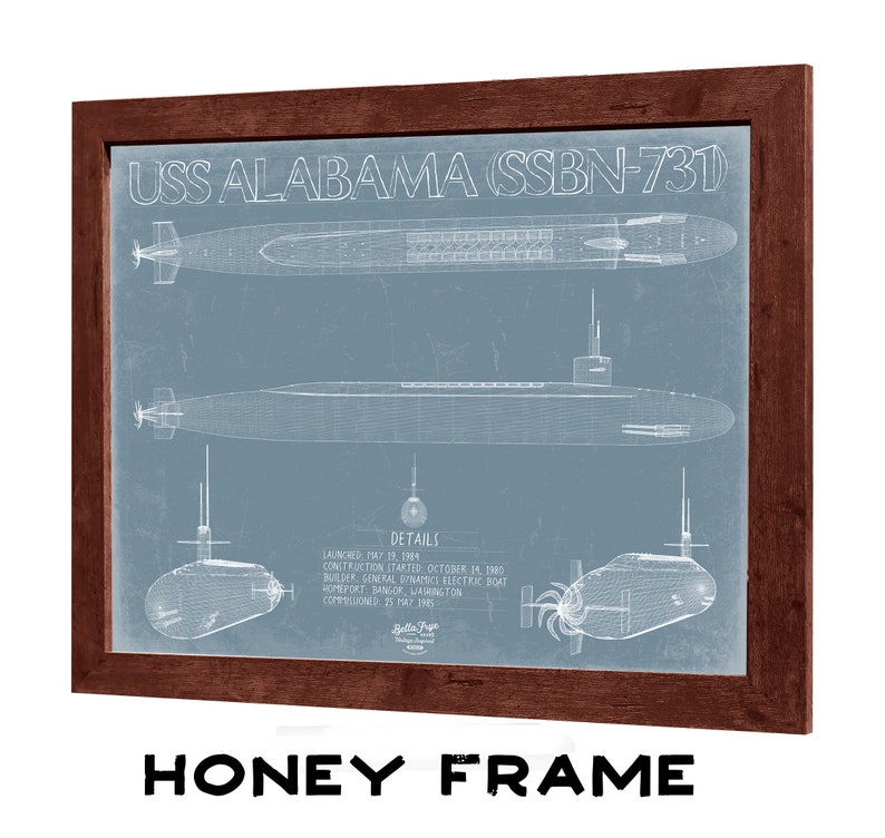 USS Alabama SSBN-731 Blueprint Wall Art Original Submarine - Etsy