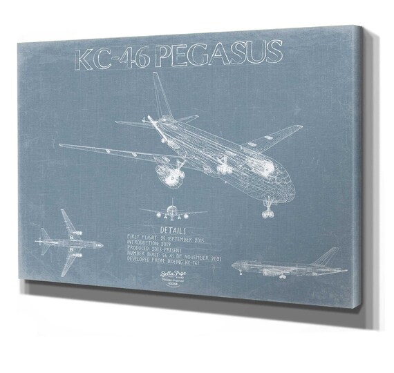 Boeing KC-46 Pegasus Aircraft Blueprint Wall Art Original - Etsy