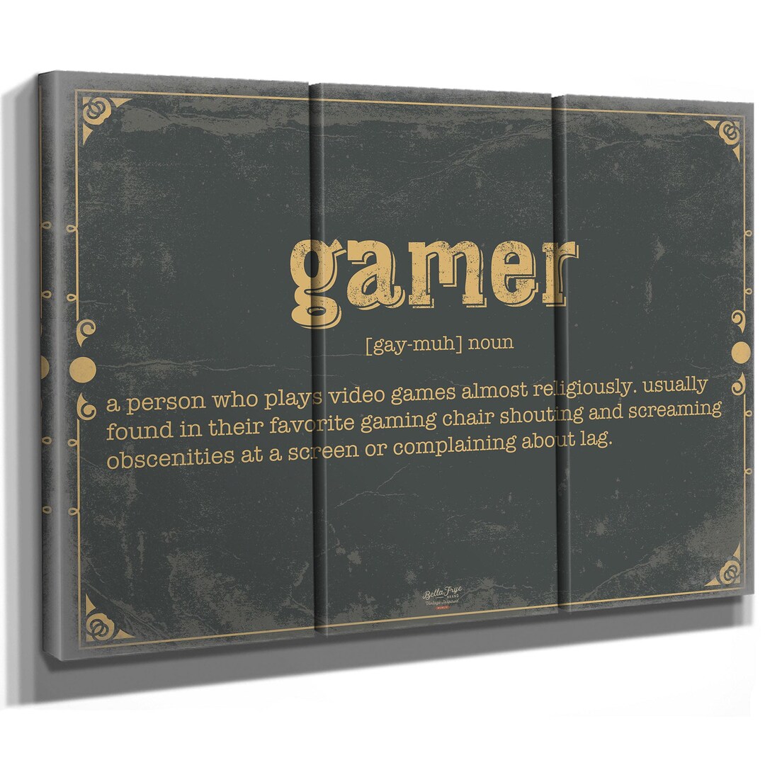 Gamer Word Definition Wall Art - Gift for Gamer Dictionary Artwork - Etsy