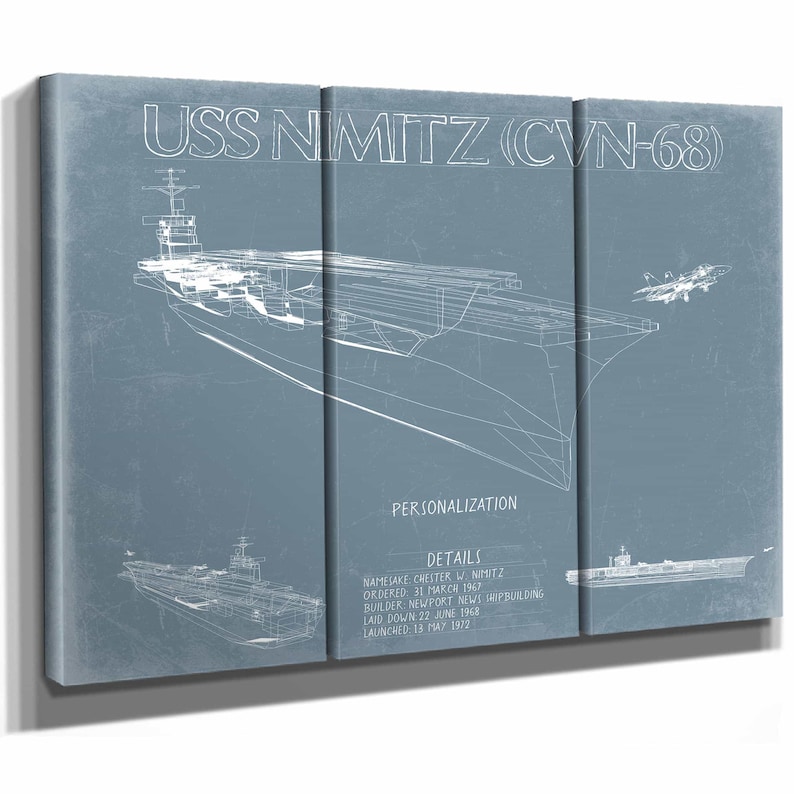 USS Nimitz CVN-68 Blueprint Wall Art - Original Carrier Print - Etsy