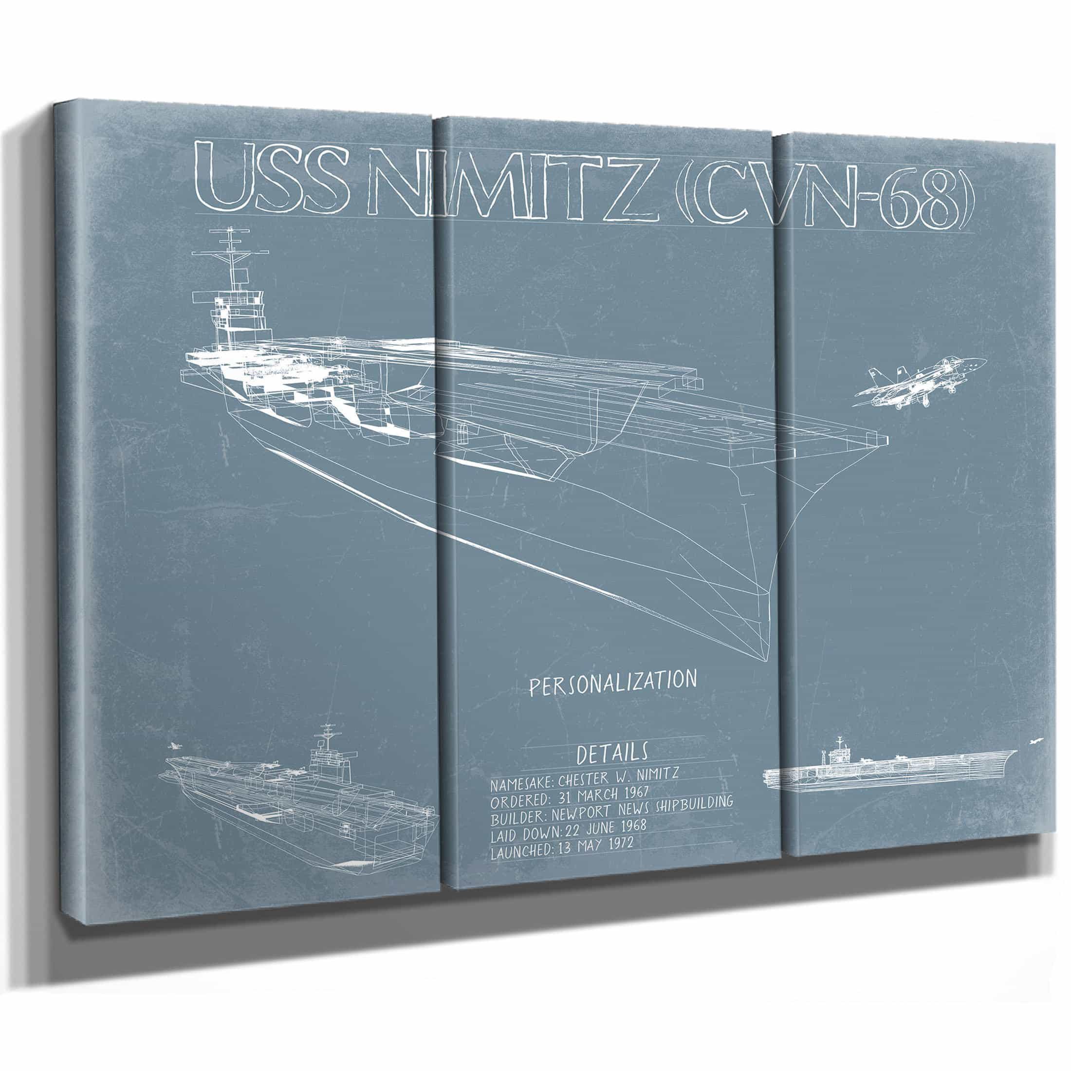 USS Nimitz CVN-68 Blueprint Wall Art - Original Carrier Print - Etsy